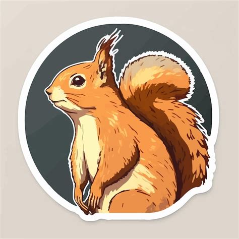 Premium Vector Realistic Drawing Of A Squirrel Sitting On A Tree