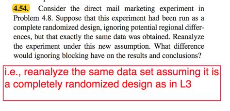 solved 4 54 consider the direct mail marketing experiment