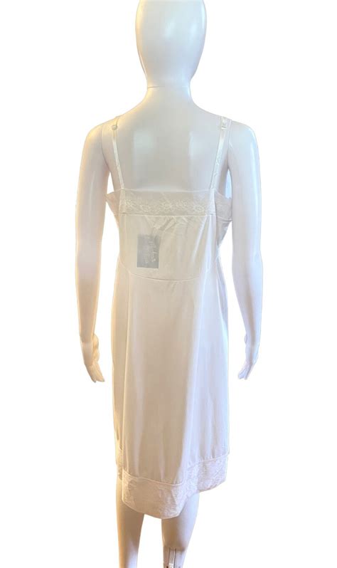 Vintage Late 70s Vanity Fair White Lace Womens Undergarment Slip Womens