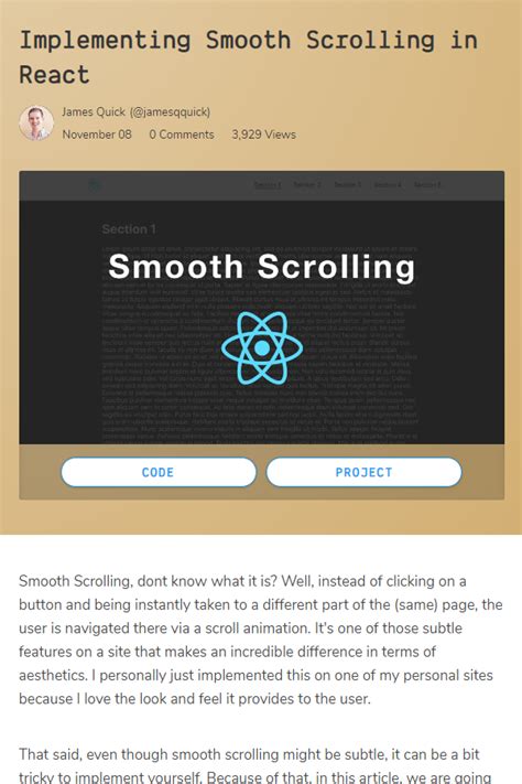 how to implement smooth scrolling in react digitalocean basic