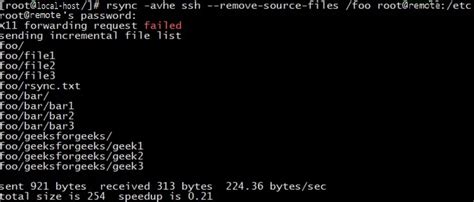 rsync command in linux with examples geeksforgeeks