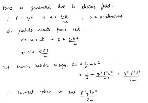 A Charged Particle Of Mass M And Charge Q Is Released From Rest In An