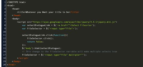 how to open a file dialog with javascript code example