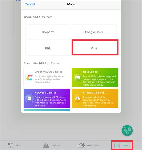 how to transfer files from pdf reader to markup using wifi connection