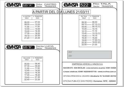 Los Nuevos Horarios De Colectivos A Las Localidades Entran En Vigencia