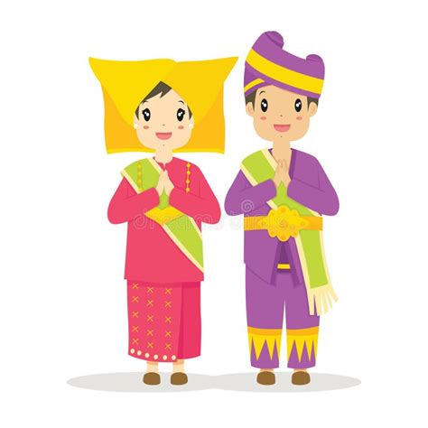 Indonesia Traditional Dress Vector Collection Stock Vector