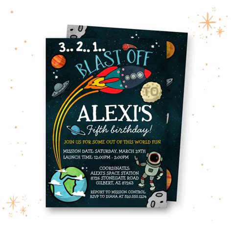 Outer Space Birthday Invitation Zazzle