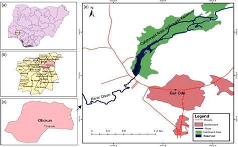 A Map Of Nigeria Showing Osun State B Map Of Osun State Showing
