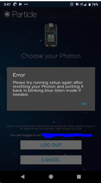 having trouble setting up wifi with my particle app troubleshooting