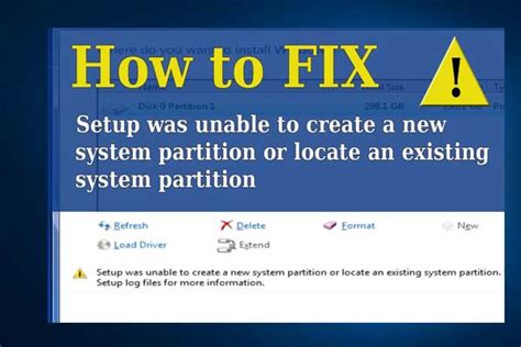 solved setup was unable to create a new system partition