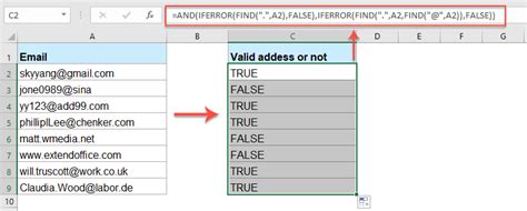 get excel formula to validate email address background formulas