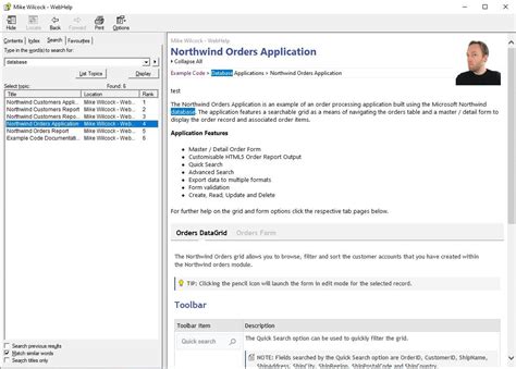 mike wilcock new microsoft compiled html help file