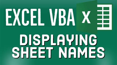 excel vba tutorial for beginners 26 displaying sheet names and using
