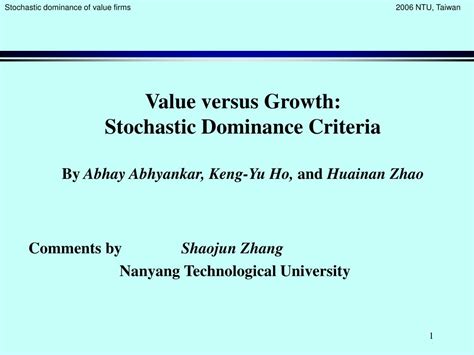 Ppt Value Versus Growth Stochastic Dominance Criteria Powerpoint