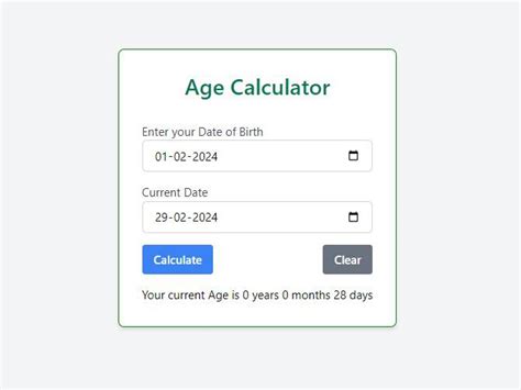 Design A Age Calculator In Tailwind Css Geeksforgeeks