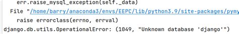 django db utils operationalerror 1049 “unknown database ‘django
