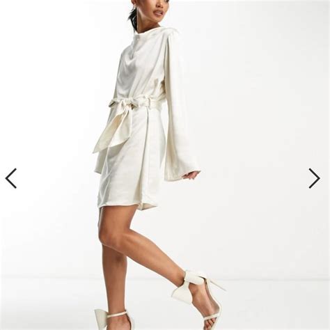 Asos Dresses Pretty Lavish Jayda Tie Waist Satin Mini Dress Poshmark