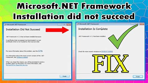 how to fix microsoft framework 4 7 2 installation did not succeed