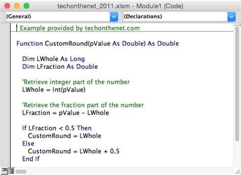 ms excel 2011 for mac code window in vba environment
