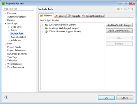 setting the javascript build path