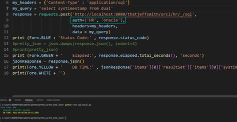 python and rest apis testing my oracle autonomous database