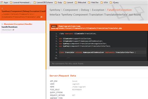 laravel bllim laravel4 datatables package errors after installation