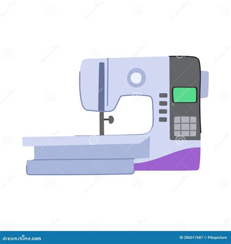 Fabric Sew Machine Cartoon Vector Illustration Stock Vector