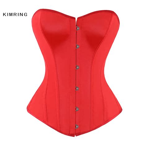 Kimring Sexy Bustier Lace Up Boned Top Corset Burlesque Steampunk