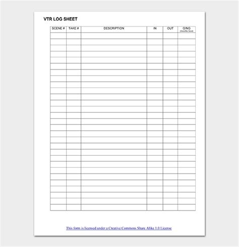 Free Log Sheet Templates 22 Word Excel And Pdf Format