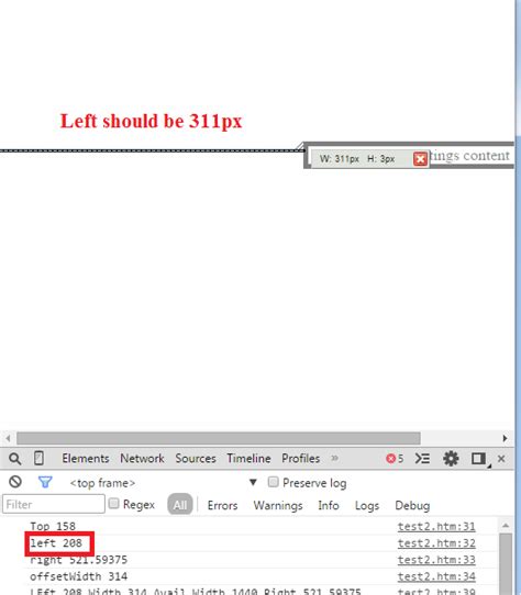 how to get the exact div positioning using jquery javascript stack