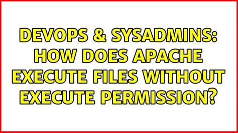 devops and sysadmins how does apache execute files without execute