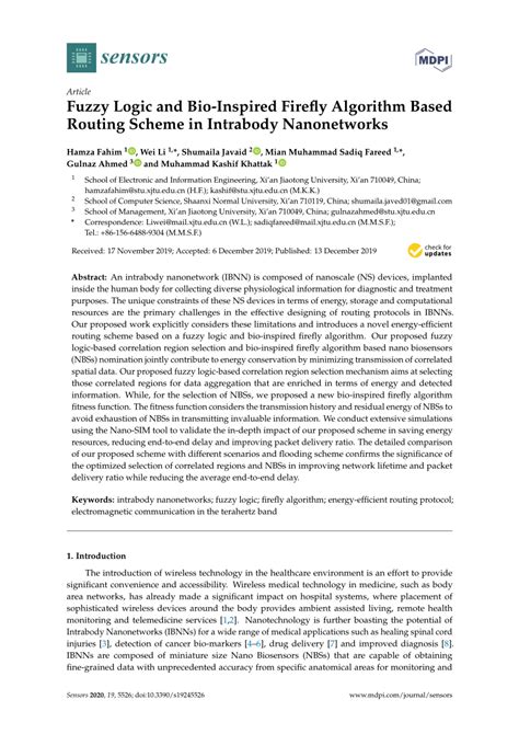 pdf fuzzy logic and bio inspired firefly algorithm based routing