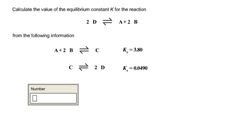 Solved Calculate The Value Of The Equilibrium Constant K