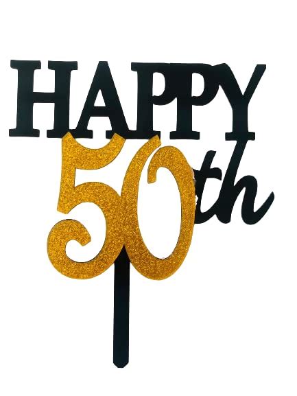 Divya Asawa Happy 50th Birthday Cake Topper 50 Anniversary Party