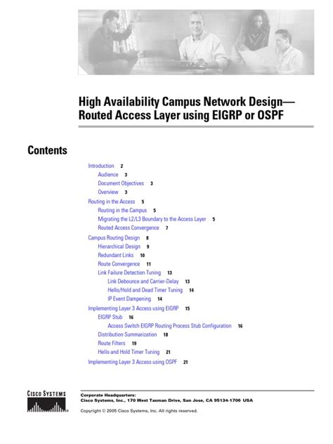 High Availability Campus Network Design Routed Access Layer Using