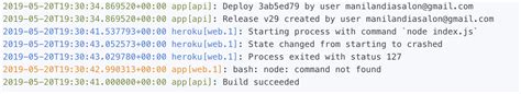 node js heroku bash node command not found process