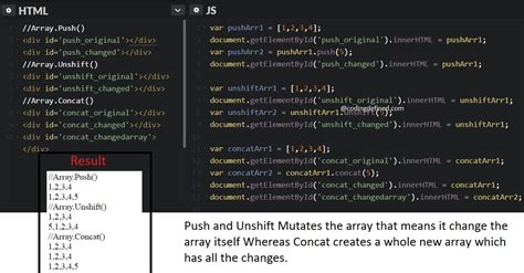 mutating and non mutating javascript array functions coding defined