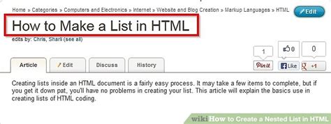how to create a nested list in html 7 steps with pictures