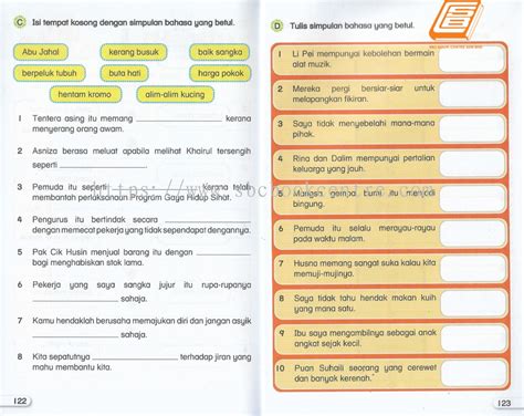 Simpulan Bahasa Latihan Bahasa Melayu Tahun 4 Ujian Bahasa Melayu