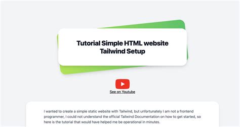 tutorial simple html website tailwind setup