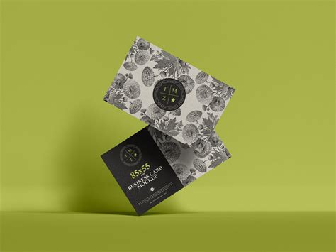 Free Premium Floating Business Card Mockup Design Mockup Planet