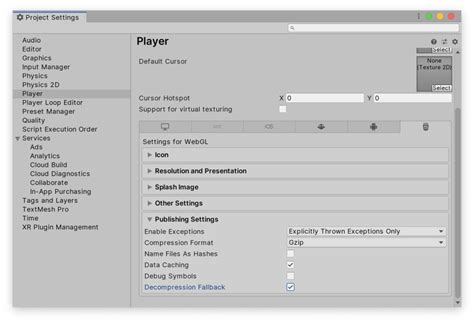 webgl compressed builds and server configuration unity manual