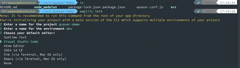 creating a quasar framework application with aws amplify