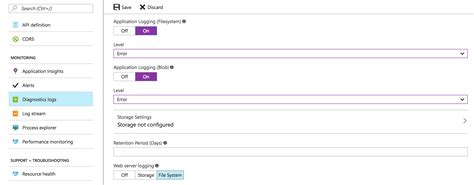 c logging to azure diagnostics from console web app
