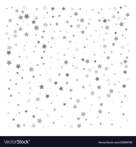 Random Falling Silver Stars Royalty Free Vector Image