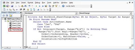 how to auto sort multiple sheets using vba in microsoft