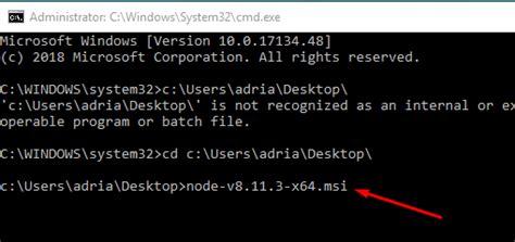 angular cli error on installing node js windows 10