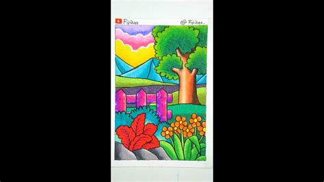 Cara Menggambar Dan Gradasi Warna Oilpastel Tema Pemandangan Sederhana