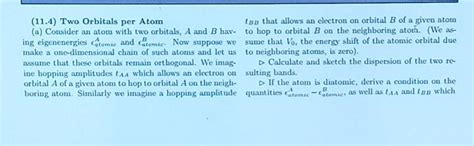 Solved 11 4 Two Orbitals Per Atom A Consider An Atom