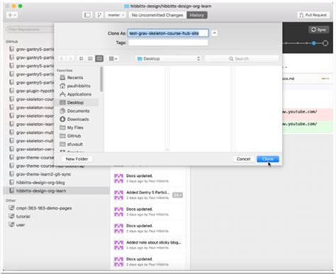 setup a github repository clone grav cms in open
